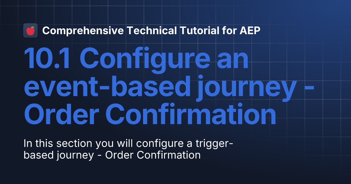 10.1 Configure an event-based journey - Order Confirmation | Comprehensive Technical Tutorial ...