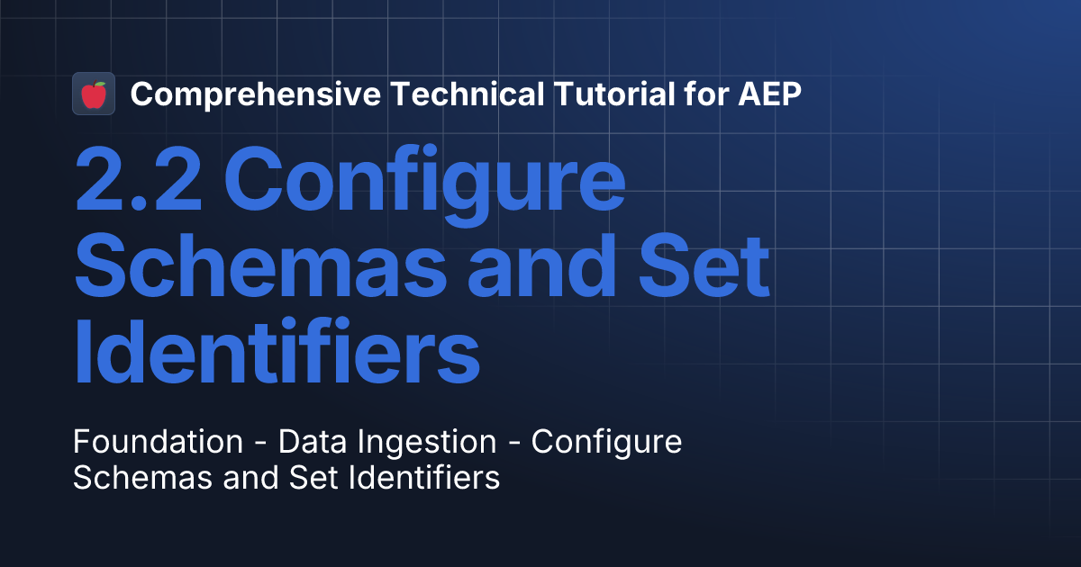 2.2 Configure Schemas and Set Identifiers | Comprehensive Technical Tutorial for AEP